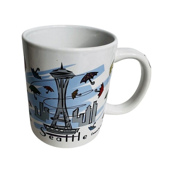 Unbranded | Dining | Seattle Souvenirs Coffee Cup Mug Flying Umbrellas ...